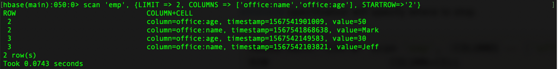 HBase - Scan or Select the table - Spark By {Examples}