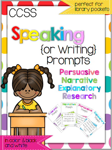 CCSS Speaking {and Writing} Prompts - Speech Peeps