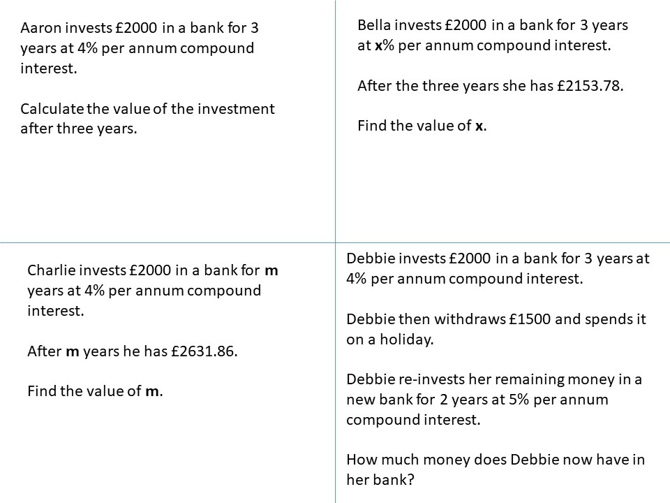 Compound interest – SSDD Problems