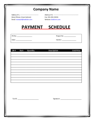 What Is A Sample Payment Schedule Template Free Sample Example