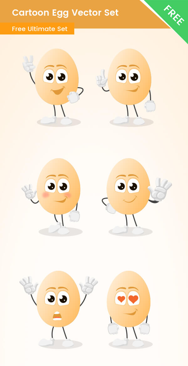 Cartoon Egg Vector Set - Vector Characters