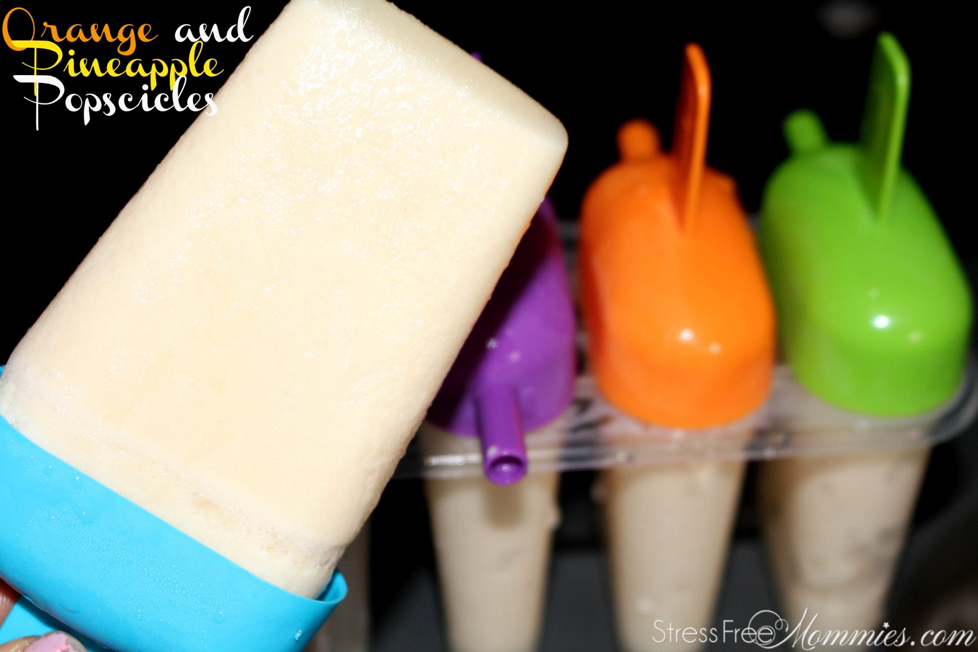 Orange and Pineapple Ice cream Popsicles - Stress Free Mommies
