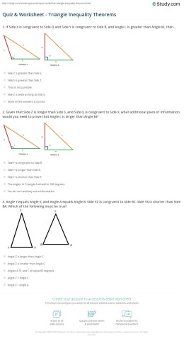 Inequalities In One Triangle Worksheet Answers