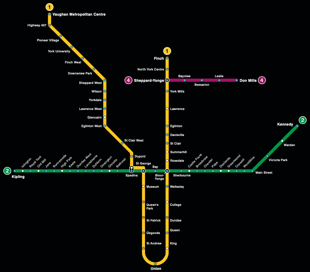 Printable Toronto Subway Map