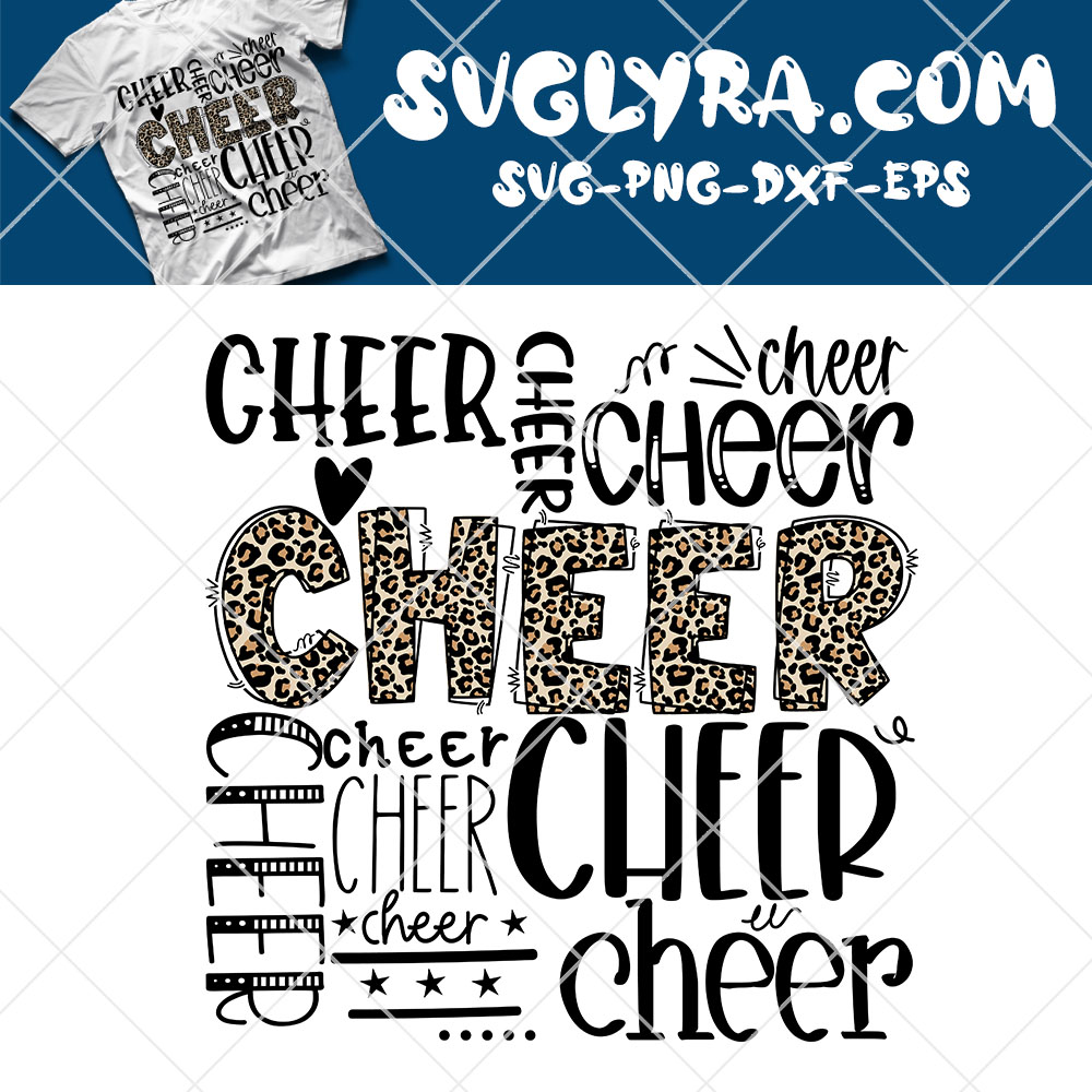 Cheer Typography Svg, School Spirit Svg, Football Svg - Svg Lyra