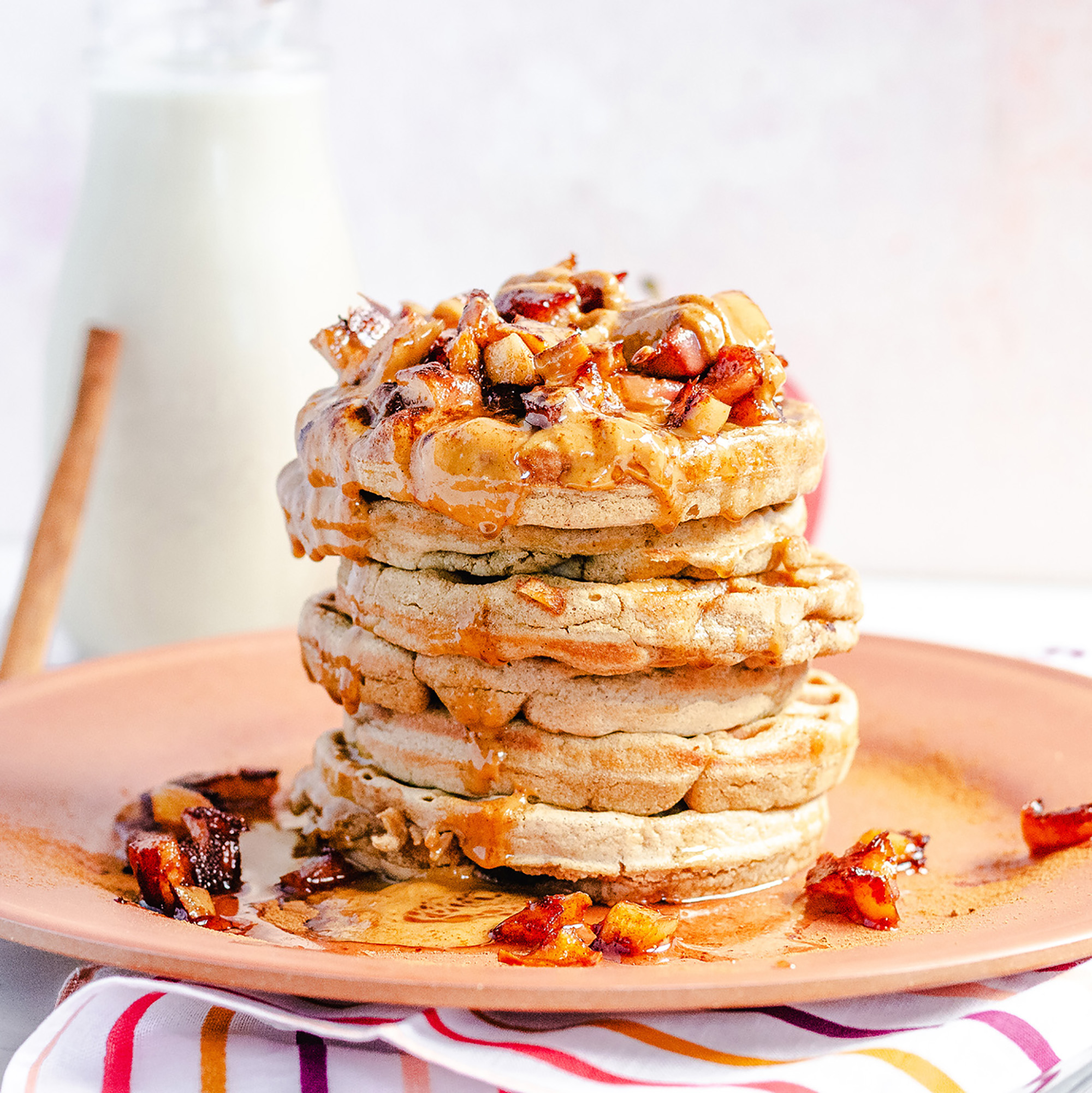 Spiced Cinnamon Apple Waffles - Sweetened with Sun Blog