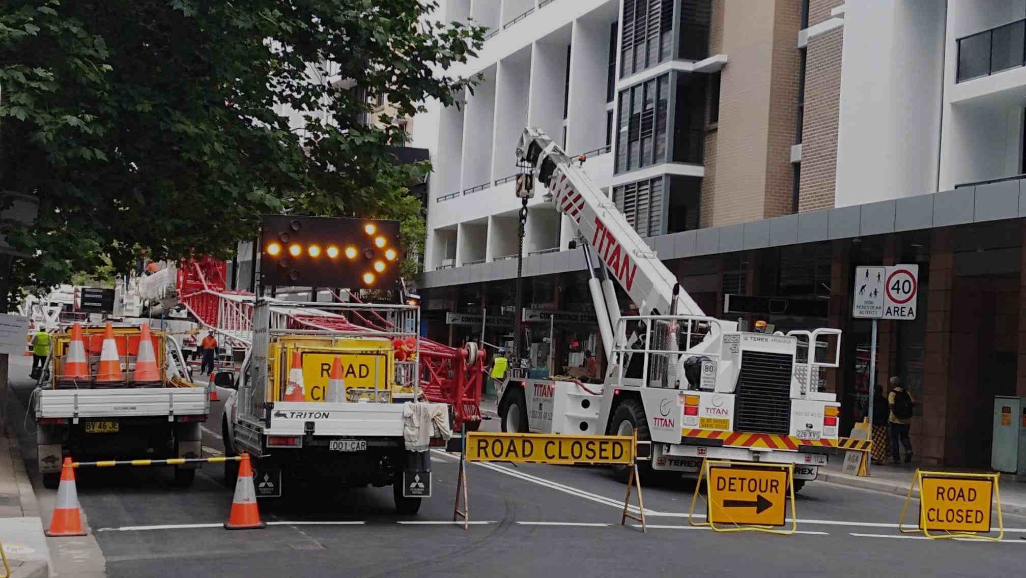 Crane Work - Sydney Traffic Control