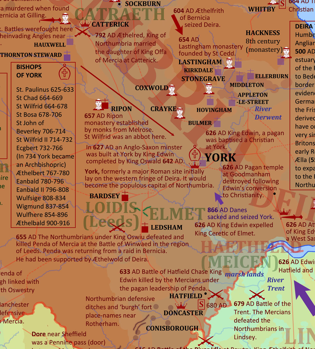 The Kingdom of Northumbria 547-900 AD. Poster Print (A2 only ...