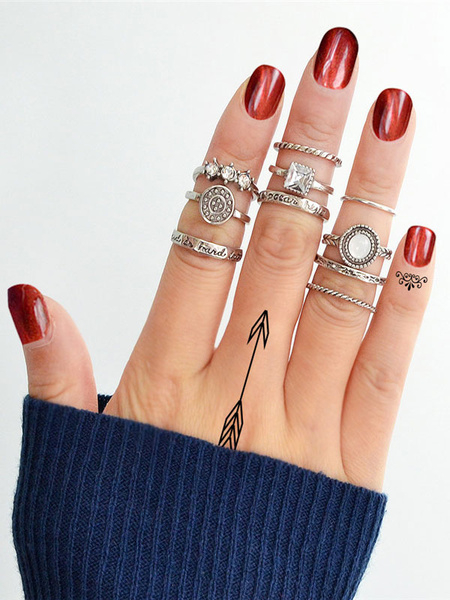 Stacking Rings Set Rhinestone In 10 Piece Jewelry - TD Mercado