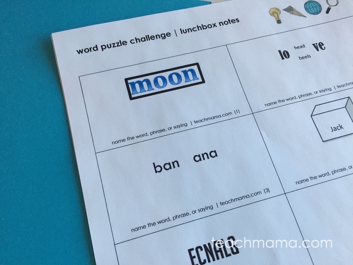 word puzzle lunchbox notes: word play and word games on the go - Teach Mama