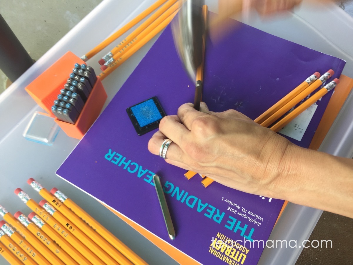 easy homemade stamped pencils: plain pencils go from boring to BAM!