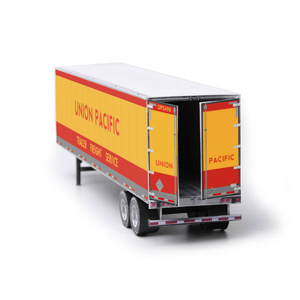 Semi-Trailer Union Pacific Paper Model Kit | Team Track Models