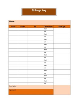 Famous Mileage Record Book References Template LAB