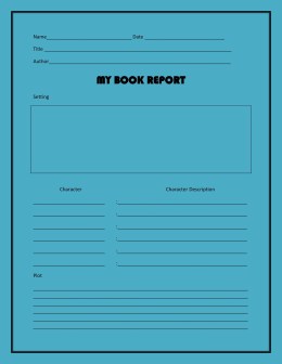 Form For Writing Book Report