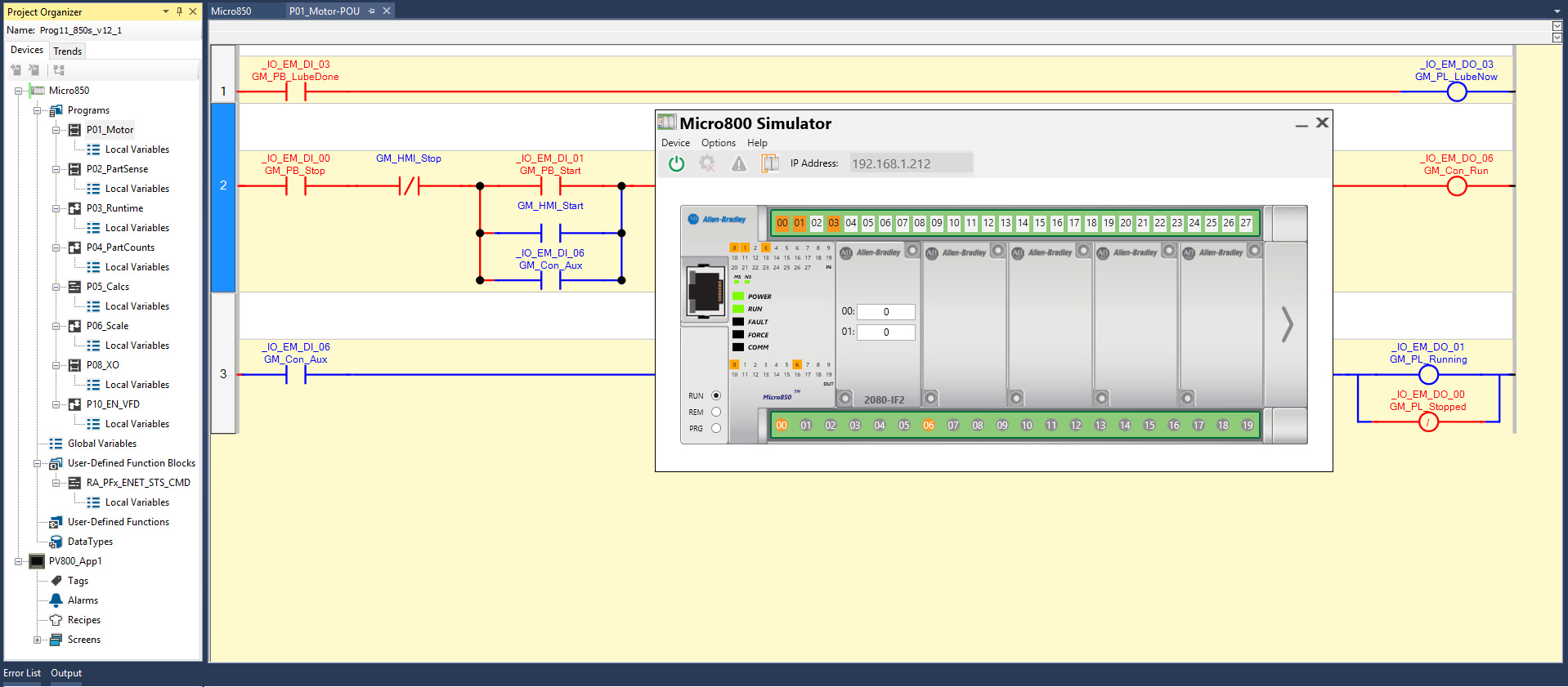 How to use CCW’s Micro800 Simulator | The Automation Blog