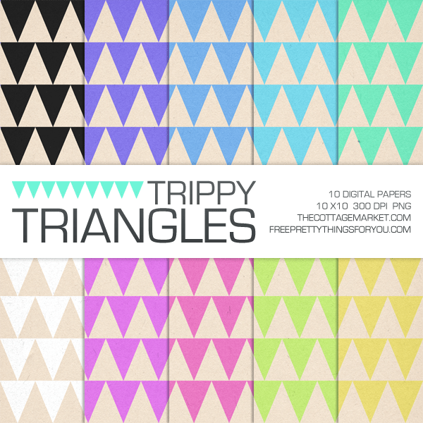 Free Triangle Digital Paper Pack 1 - The Cottage Market