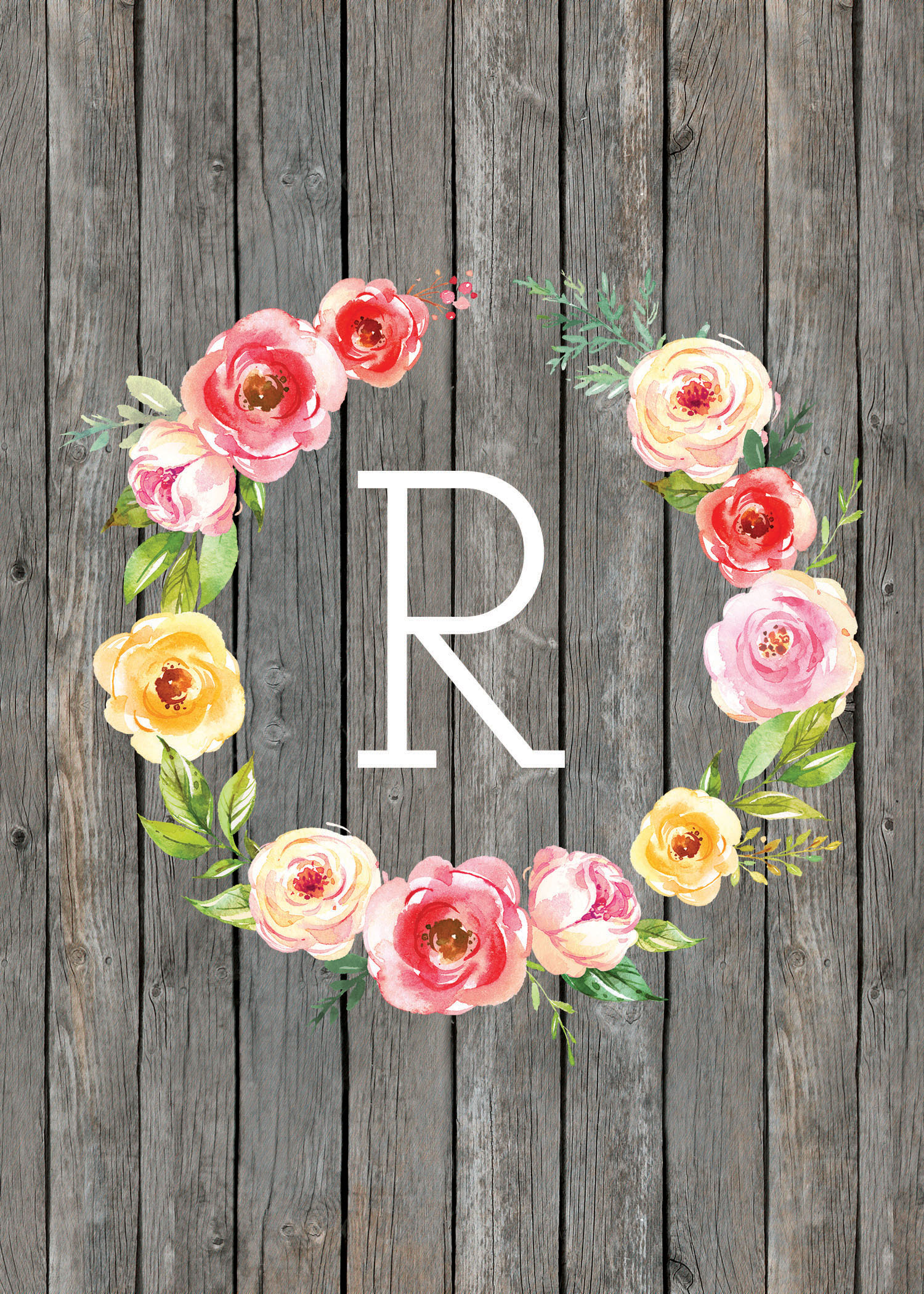 Free Printable Farmhouse Flower Monograms and More! - The Cottage Market