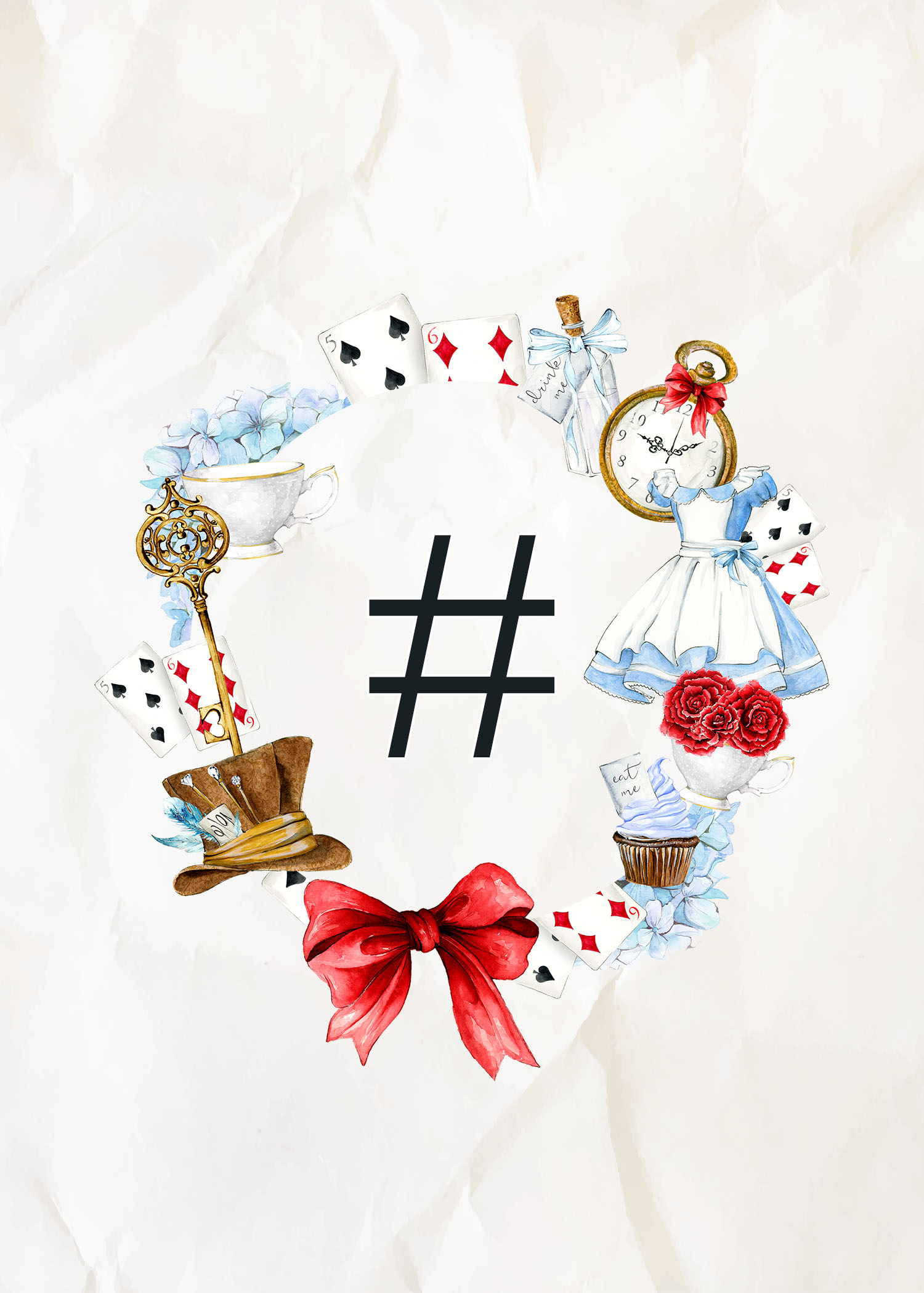 Free Printable Alice in Wonderland Monograms | The Cottage Market