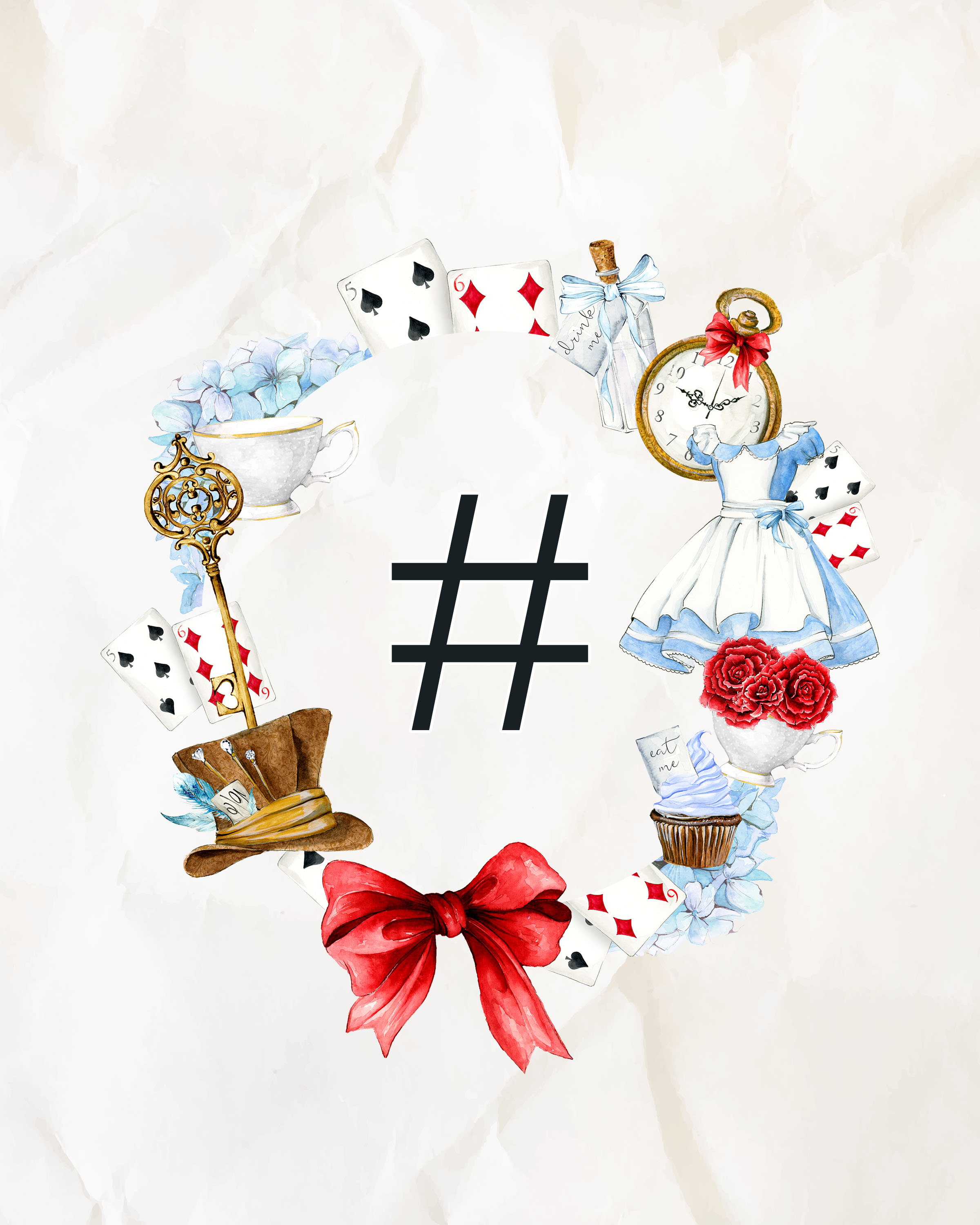 Free Printable Alice in Wonderland Monograms | The Cottage Market