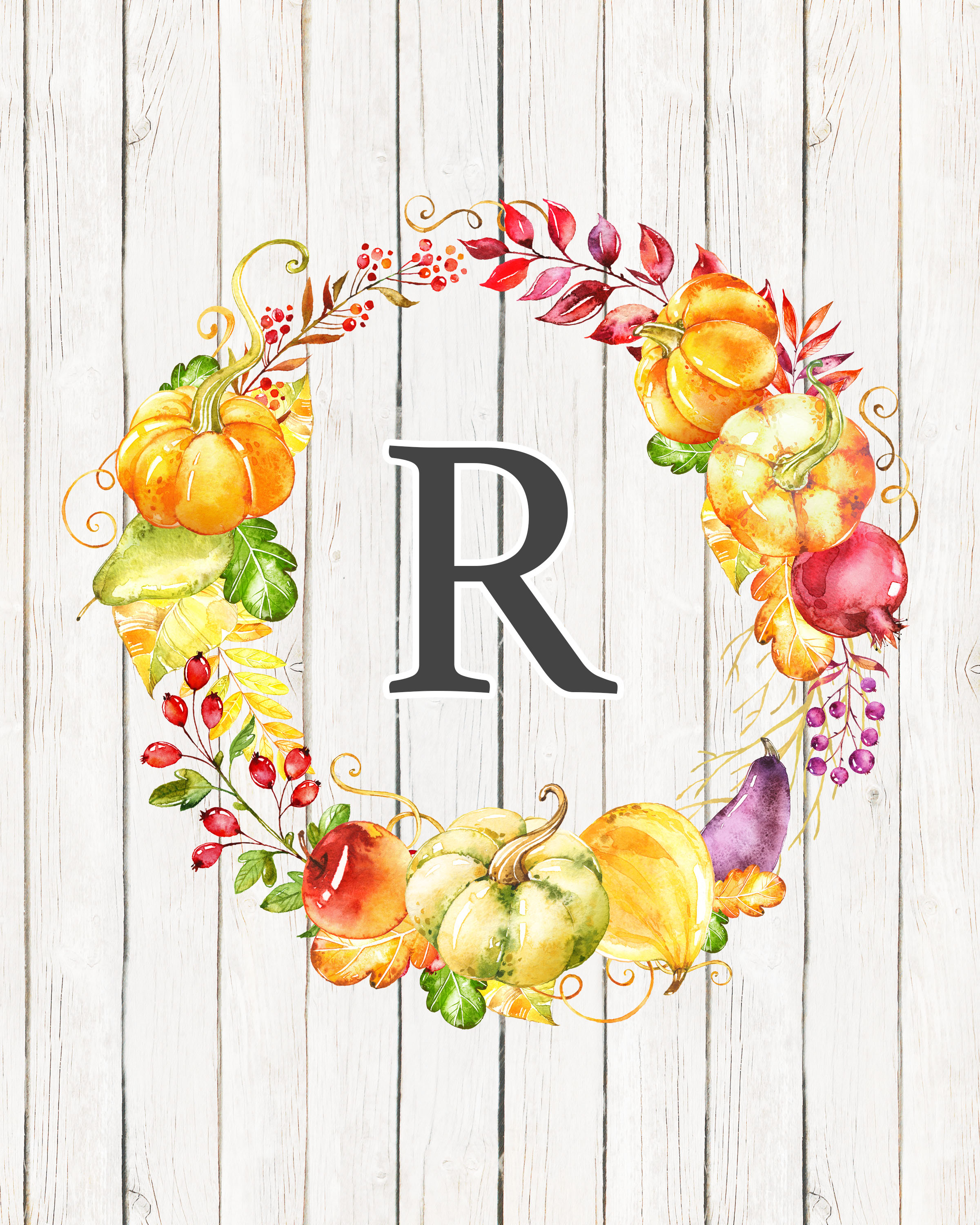 Free Printable Fall Farmhouse Monograms - The Cottage Market