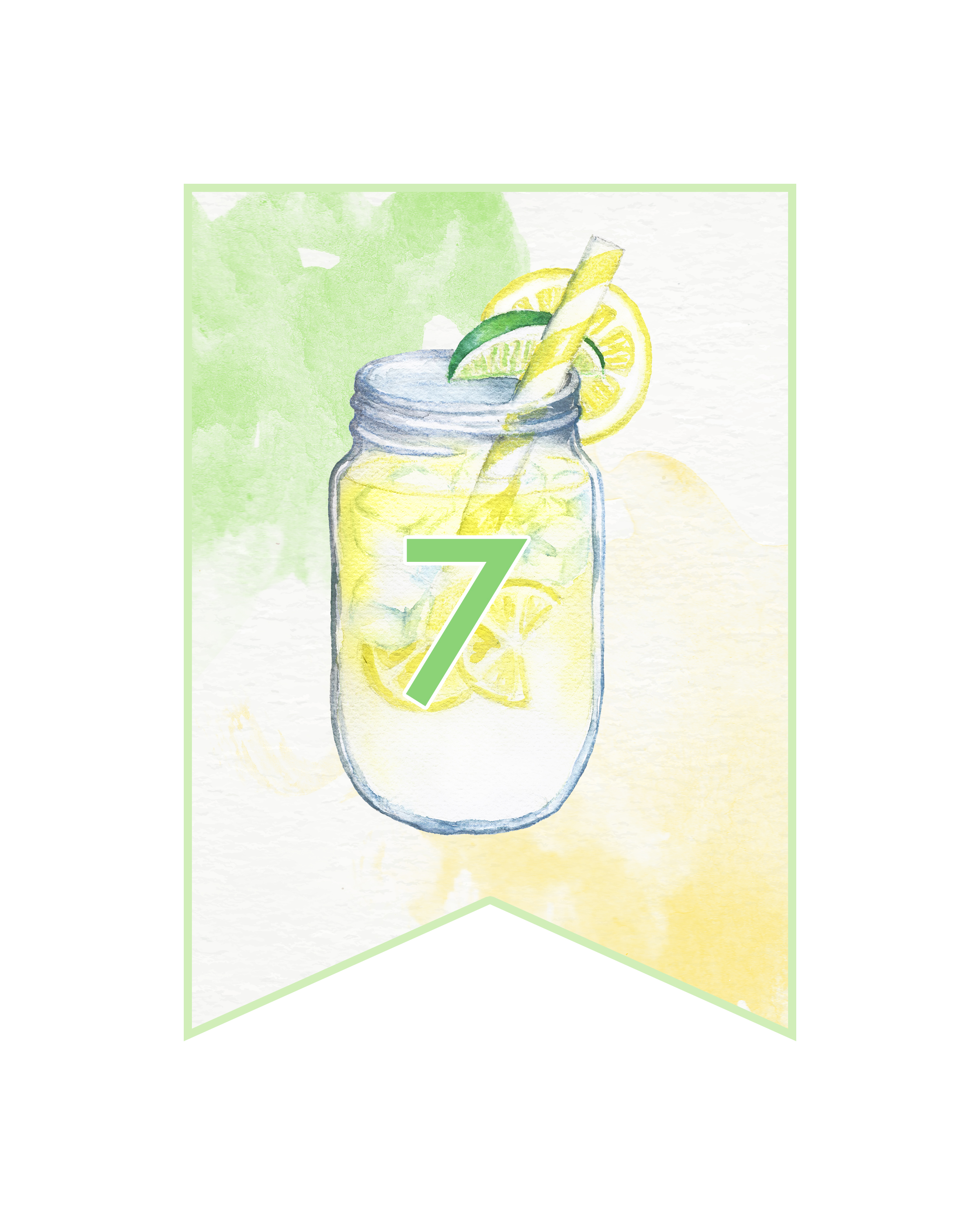 Complete Free Printable Mason Jar Lemonade Banner Set - The Cottage Market