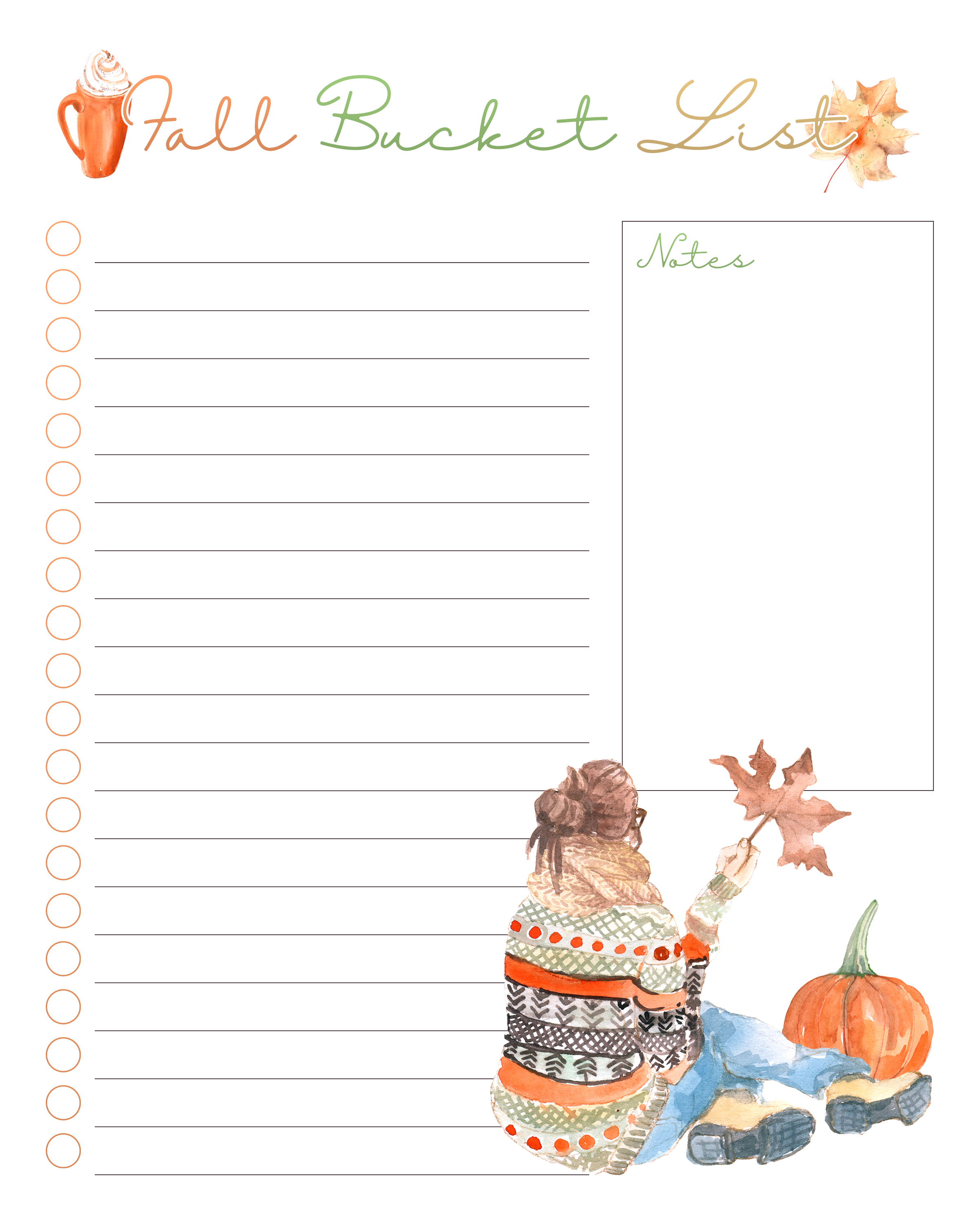 Free Printable Fall Lists - The Cottage Market