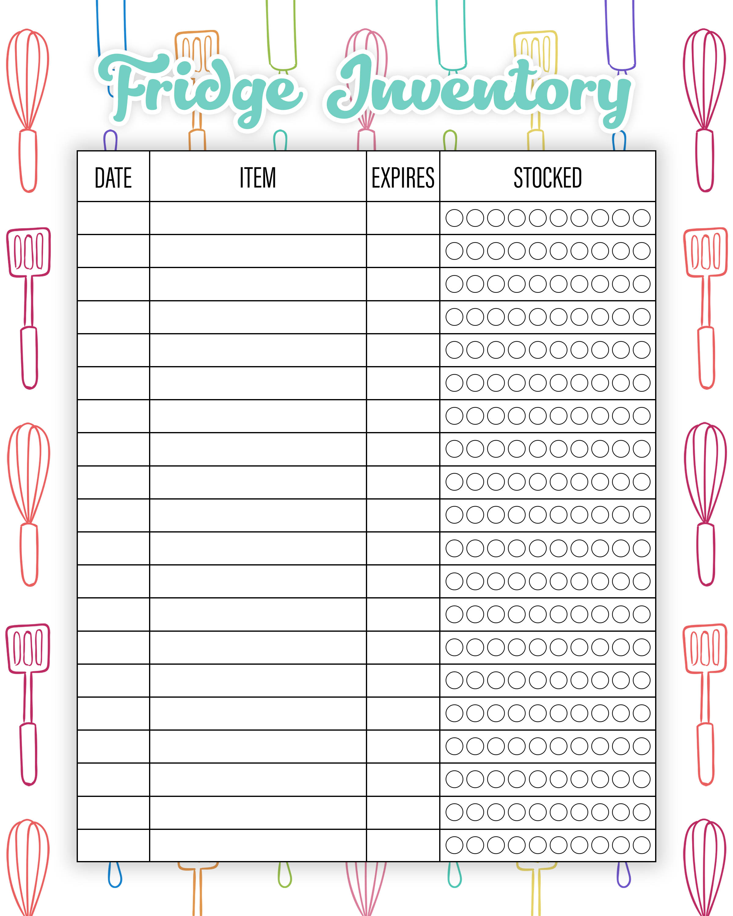 The Best Free Printable Kitchen Planner To Organize Your Year - The ...