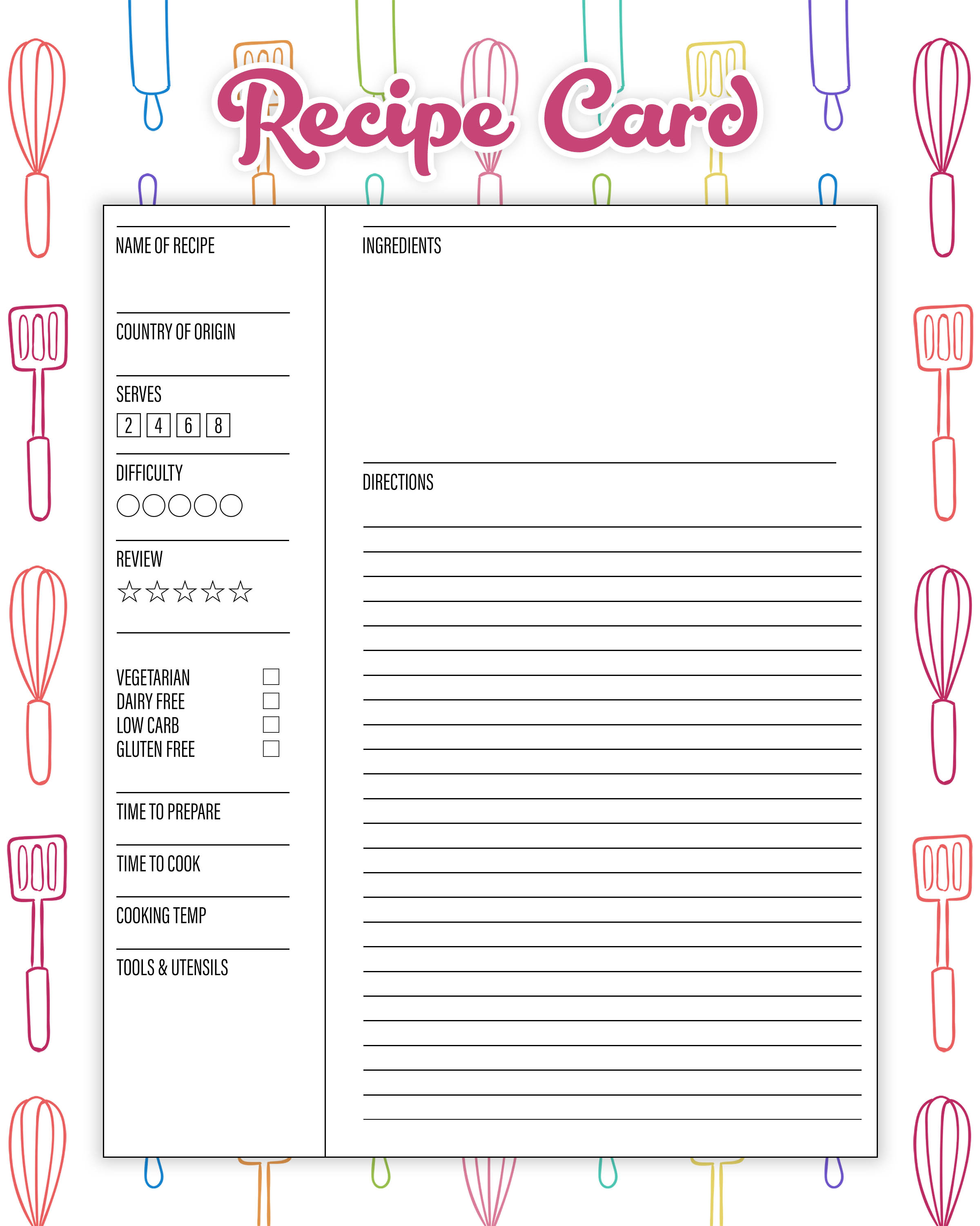 The Best Free Printable Kitchen Planner To Organize Your Year - The ...