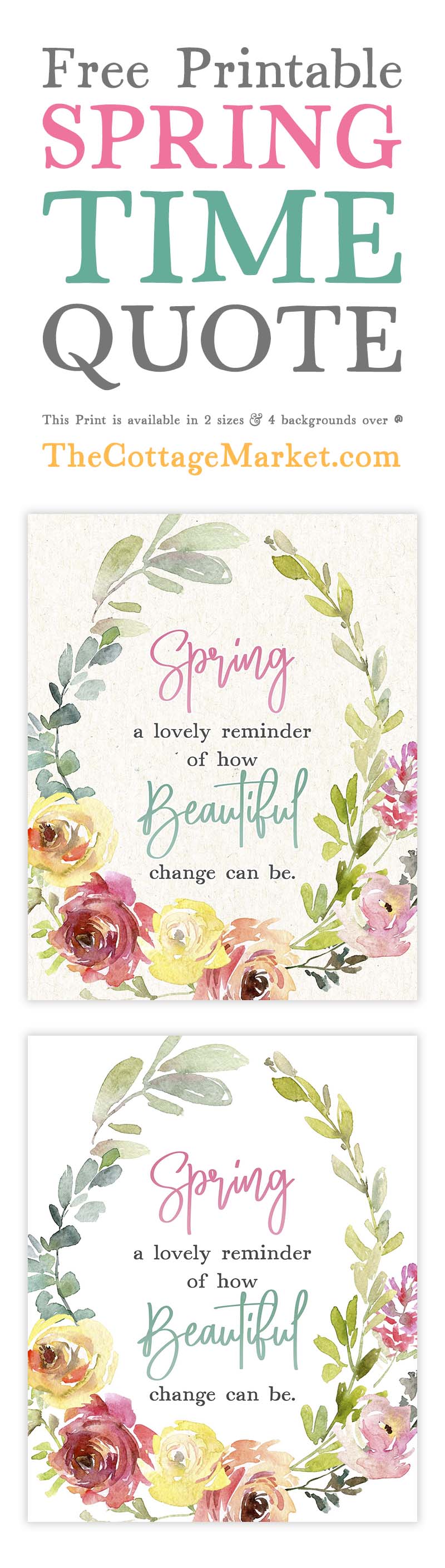 Free Printable Spring Time Quote - The Cottage Market