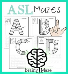 ASL Worksheets & Mazes - The Crafty Classroom