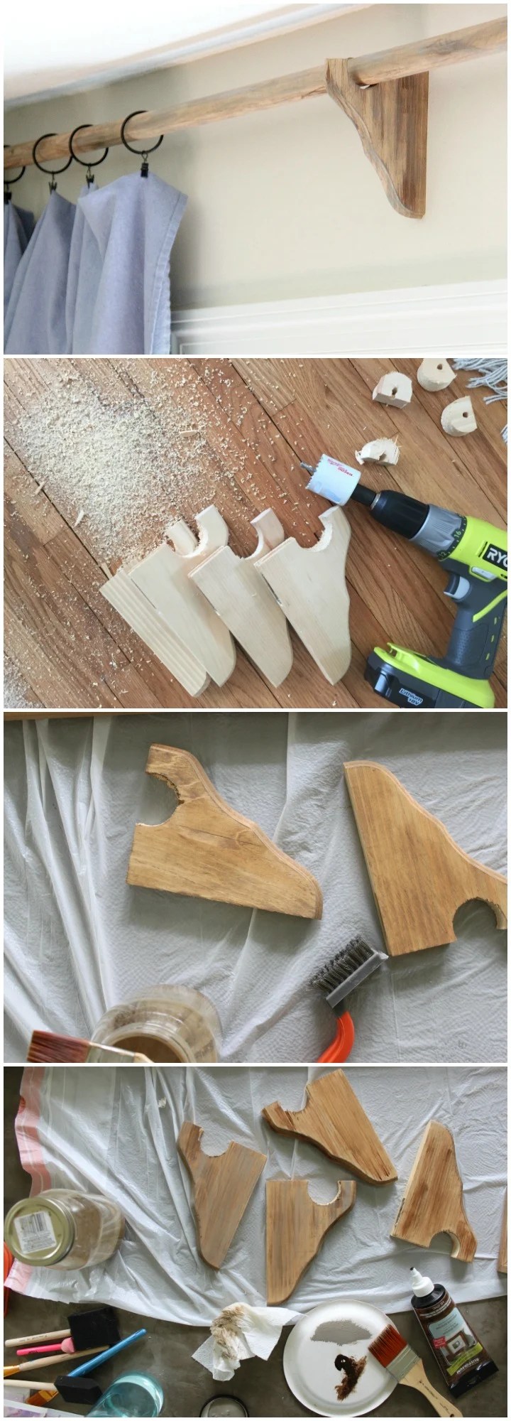 DIY No-Sew Drop Cloth Curtains +a CHEAP DIY Curtain Rod - The Crazy ...