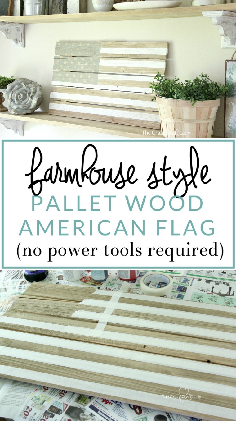 Pallet Wood DIY Flag - Easy Farmhouse Summer Decor - The Crazy Craft Lady