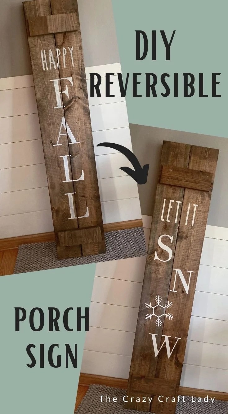 How to Make a Reversible Porch Sign - The Crazy Craft Lady