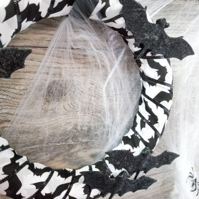 Dollar Store Halloween Bat Wreath - The Crazy Craft Lady