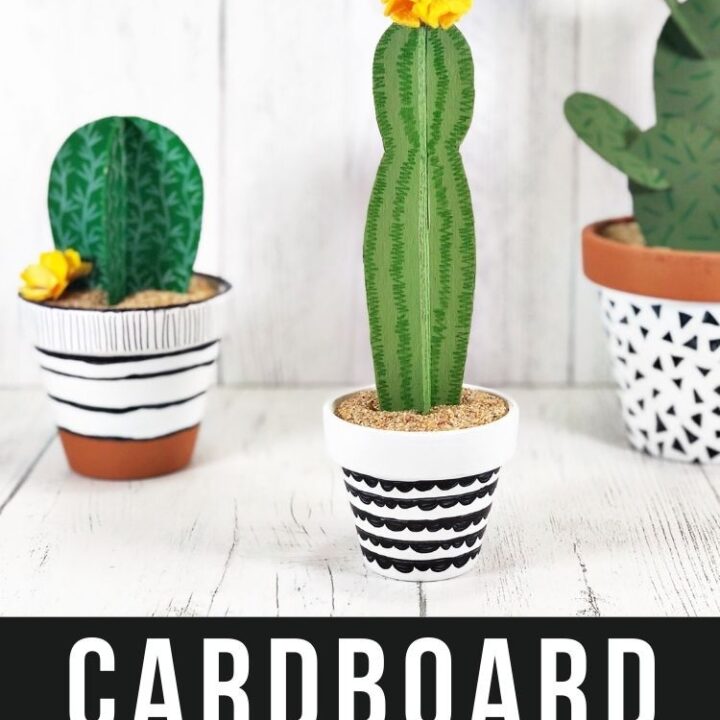 Cardboard Cactus Craft - A Colorful Upcycled DIY - The Crazy Craft Lady