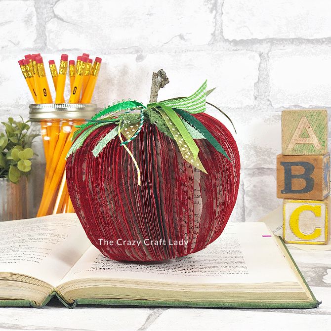 How to Make a 3-D Apple Book Craft - The Crazy Craft Lady