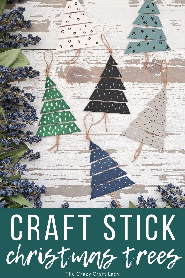 Craft Stick Christmas Trees - an Easy DIY Christmas Ornament Idea