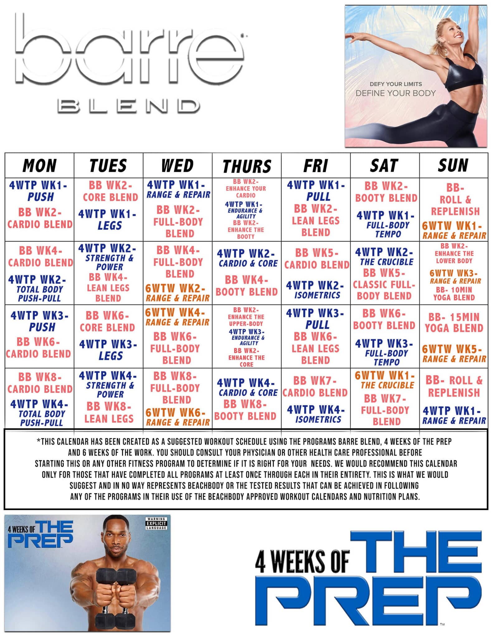 Beachbody Hybrid Workout Calendars You're going to LOVE : The Fit Habit