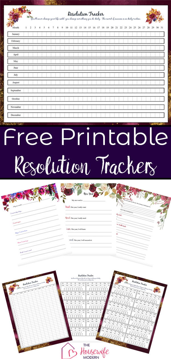 Free Printable Resolution Trackers & How to Start the New Year Off Right