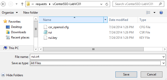 VMware SSL Certificate Requests