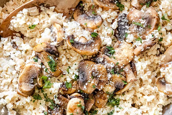 Creamy Cauliflower Risotto with Mushrooms - Little Pine Kitchen