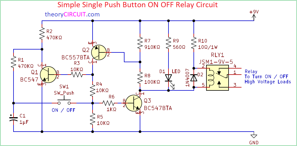 Latching Relay Circuit Diagram