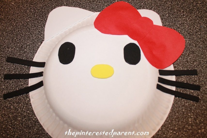 Hello Kitty Paper Plate Mask – The Pinterested Parent