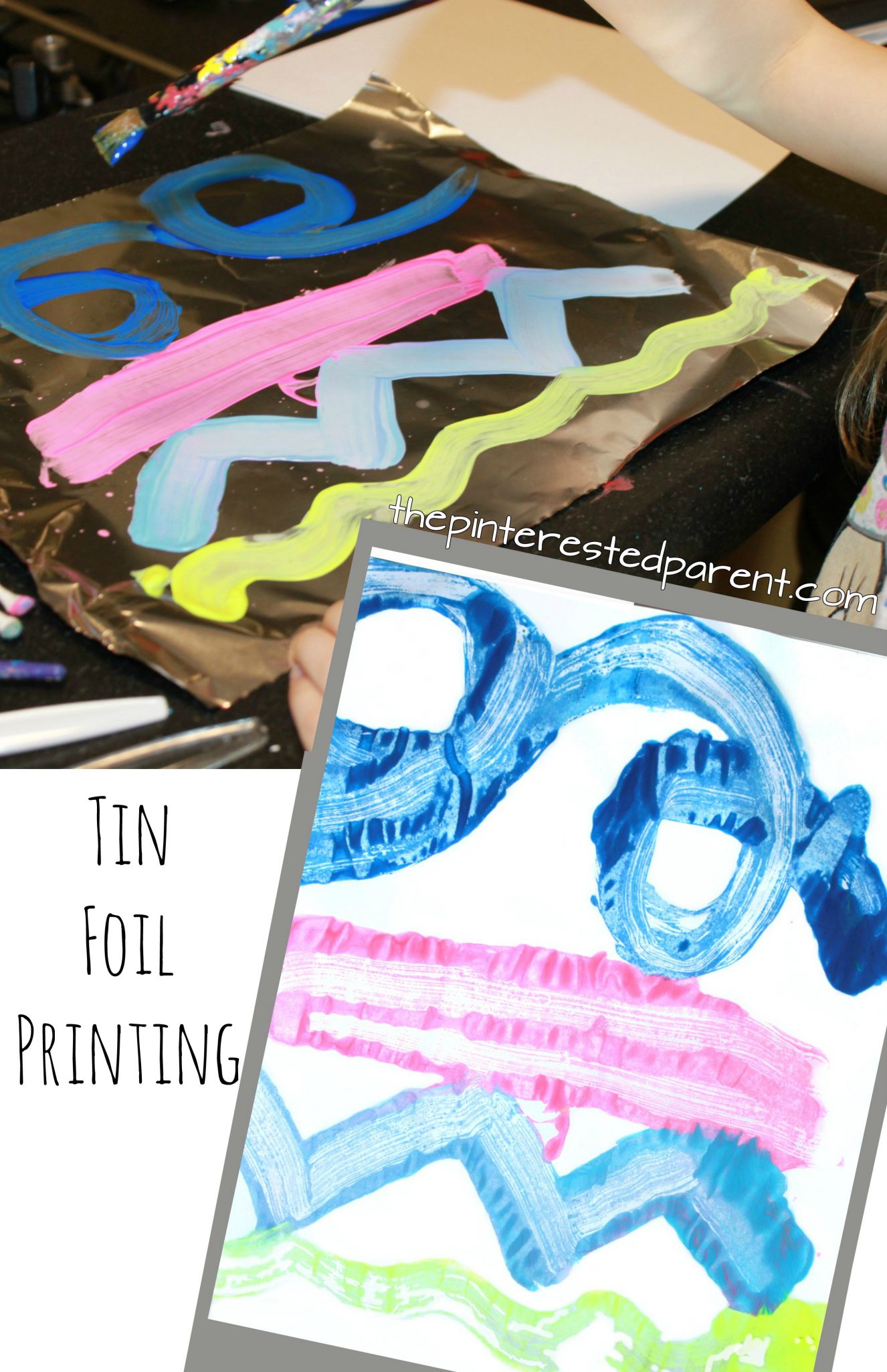 Tin Foil Paint Printing For Kids – The Pinterested Parent