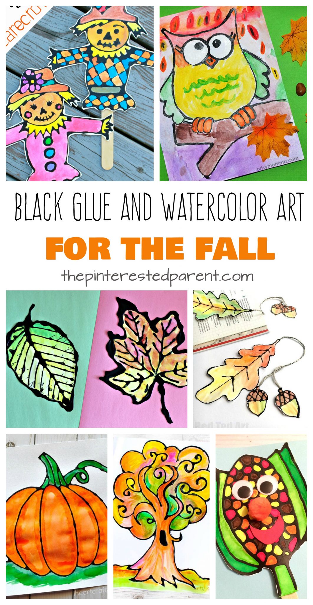 Watercolor Black Glue Fall Art – The Pinterested Parent