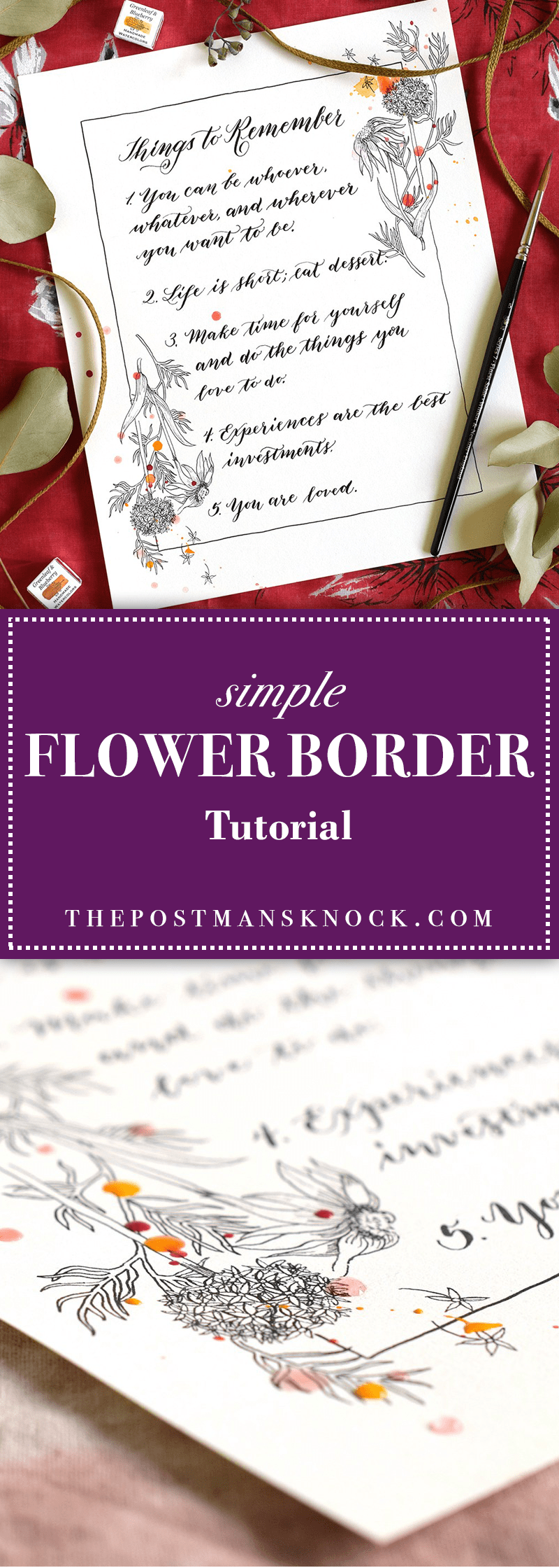 Simple Flower Border Tutorial | The Postman's Knock
