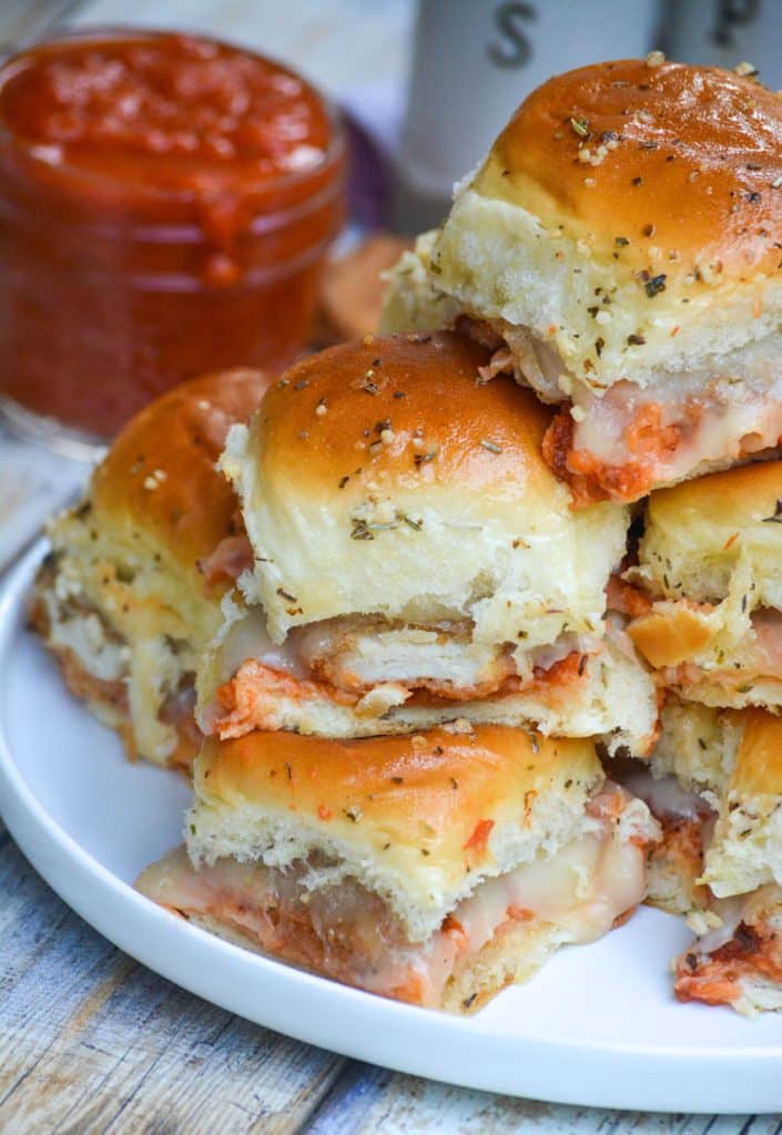 Chicken Nugget Parmesan Sliders - The Quicker Kitchen