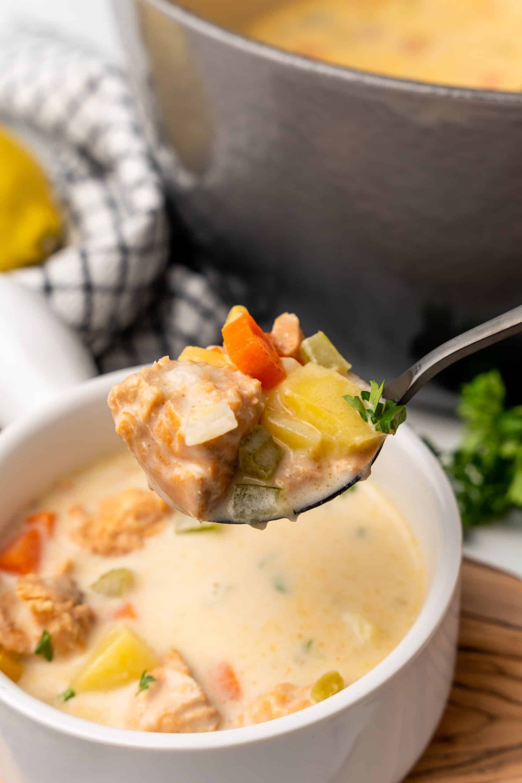Salmon Chowder with Canned Salmon - The Quicker Kitchen