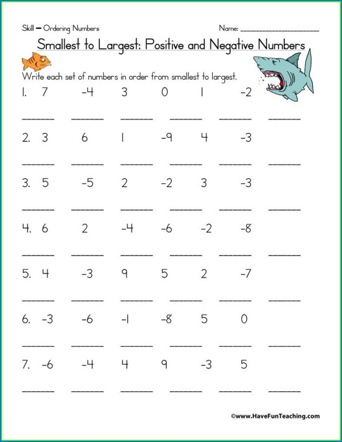 Adding Positive And Negative Numbers Worksheet With Number Line adding-positive-and-negative-numbers-worksheet-with-number-line