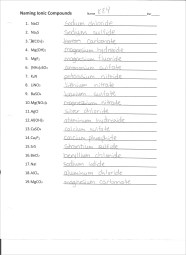 Ionic Bonding And Ionic Compounds Worksheet Answers Printable Word